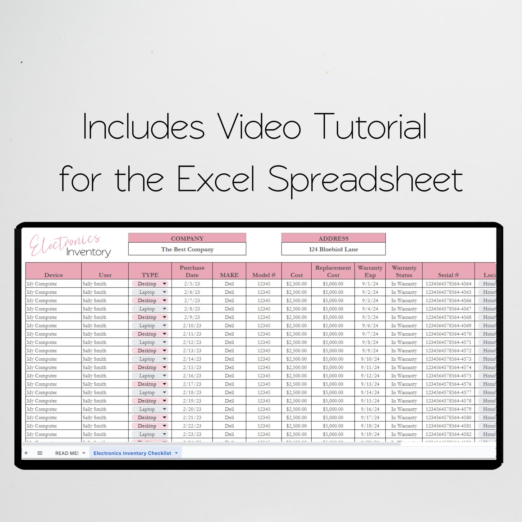 Electronics Inventory Tracker Template Google Sheets Excel Spreadsheet ...