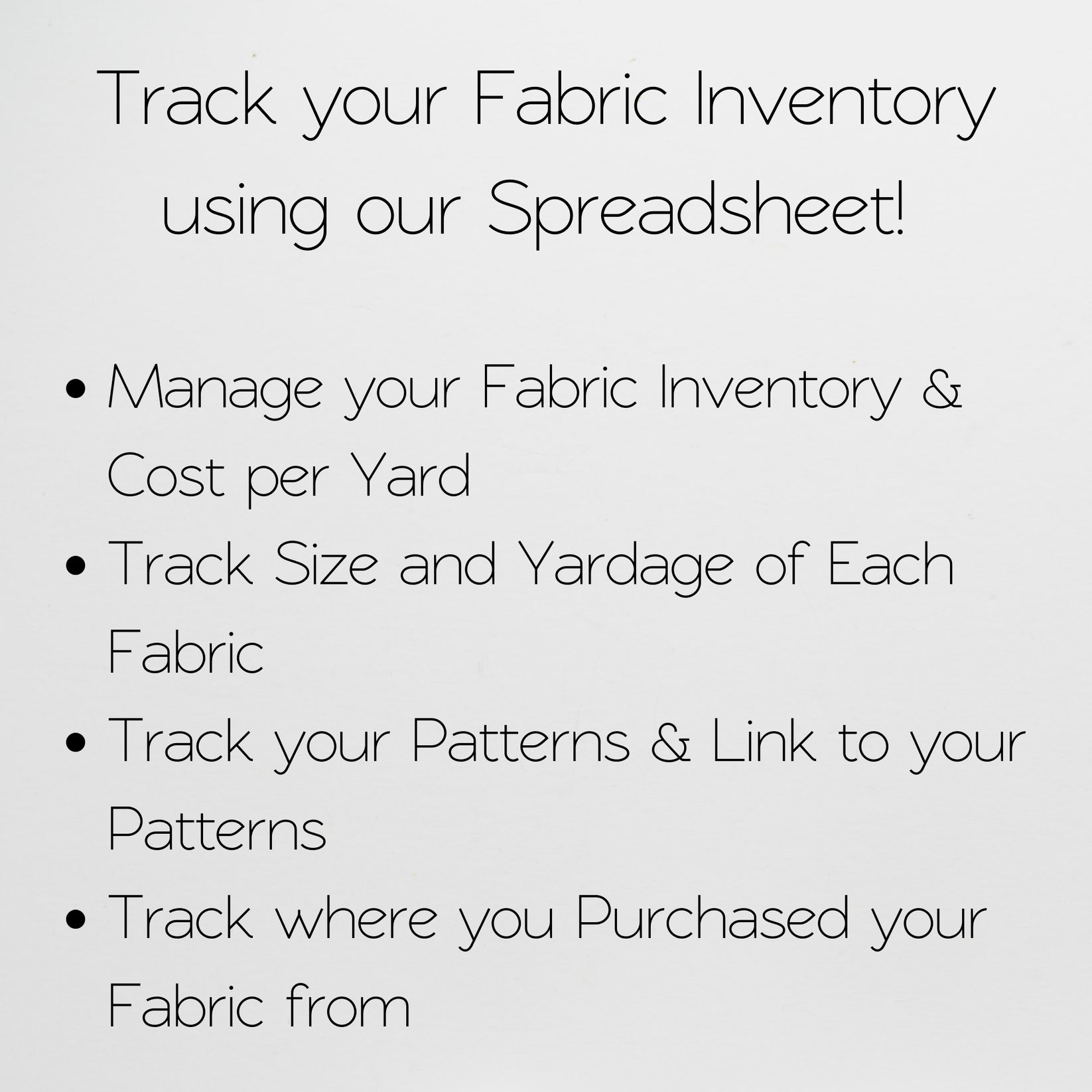 Fabric Inventory Tracker Google Sheet and Excel Spreadsheet – Savvy and ...