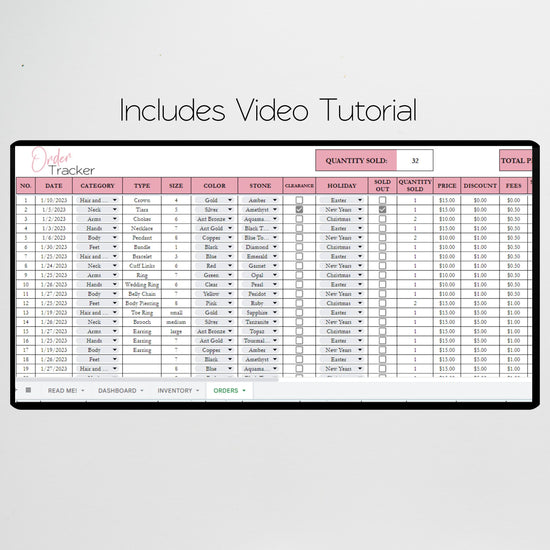 Jewelry Inventory Google Sheet and Excel Spreadsheet – Savvy and Thriving