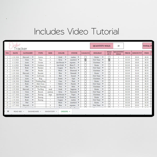 Jewelry Inventory Google Sheet and Excel Spreadsheet – Savvy and Thriving