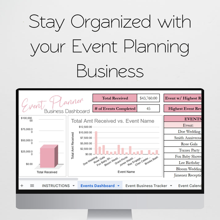 Event Planning Business Template Bundle Google Sheet and Excel Spreads ...