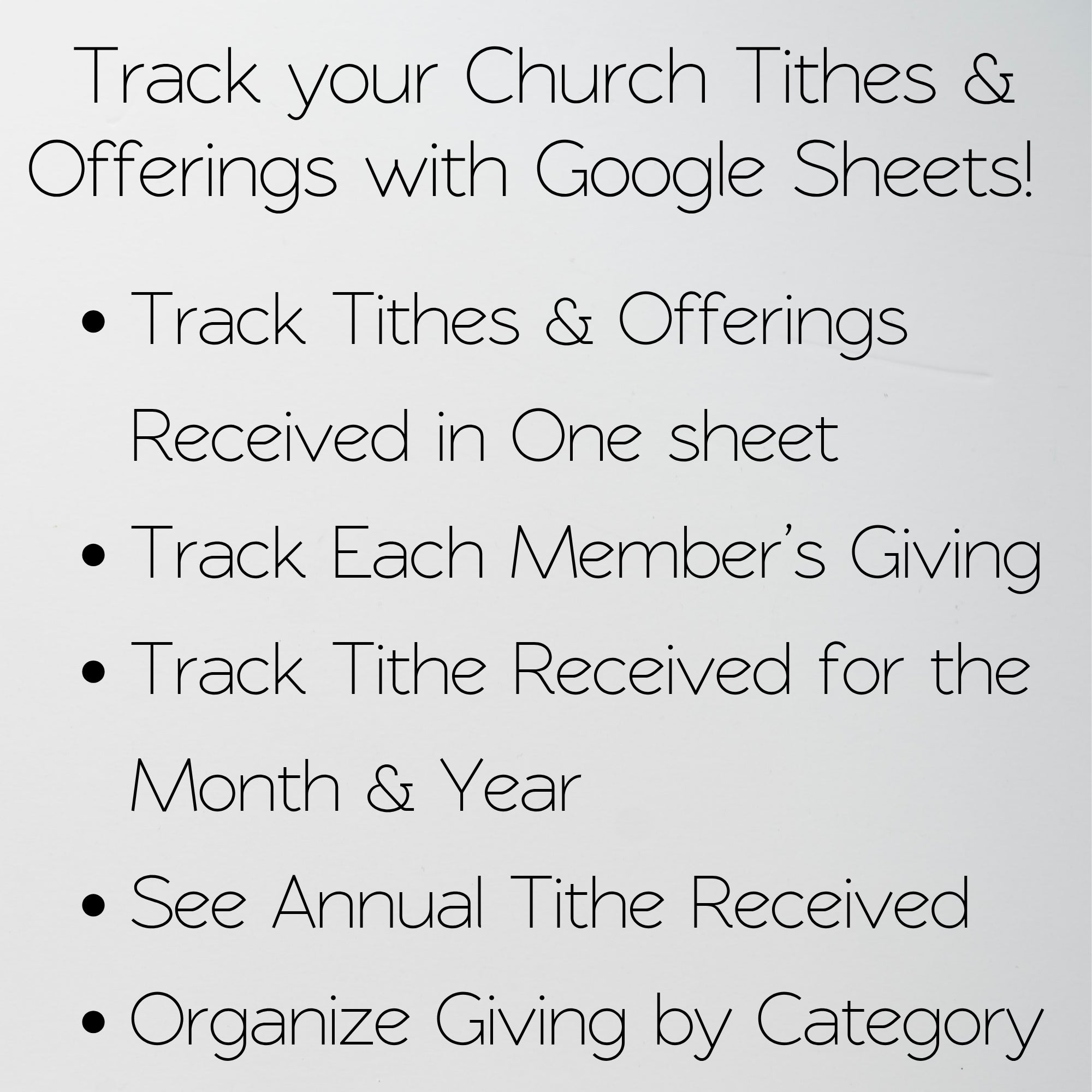 Church Tithing Template Excel Spreadsheet and Google Sheets – Savvy and ...