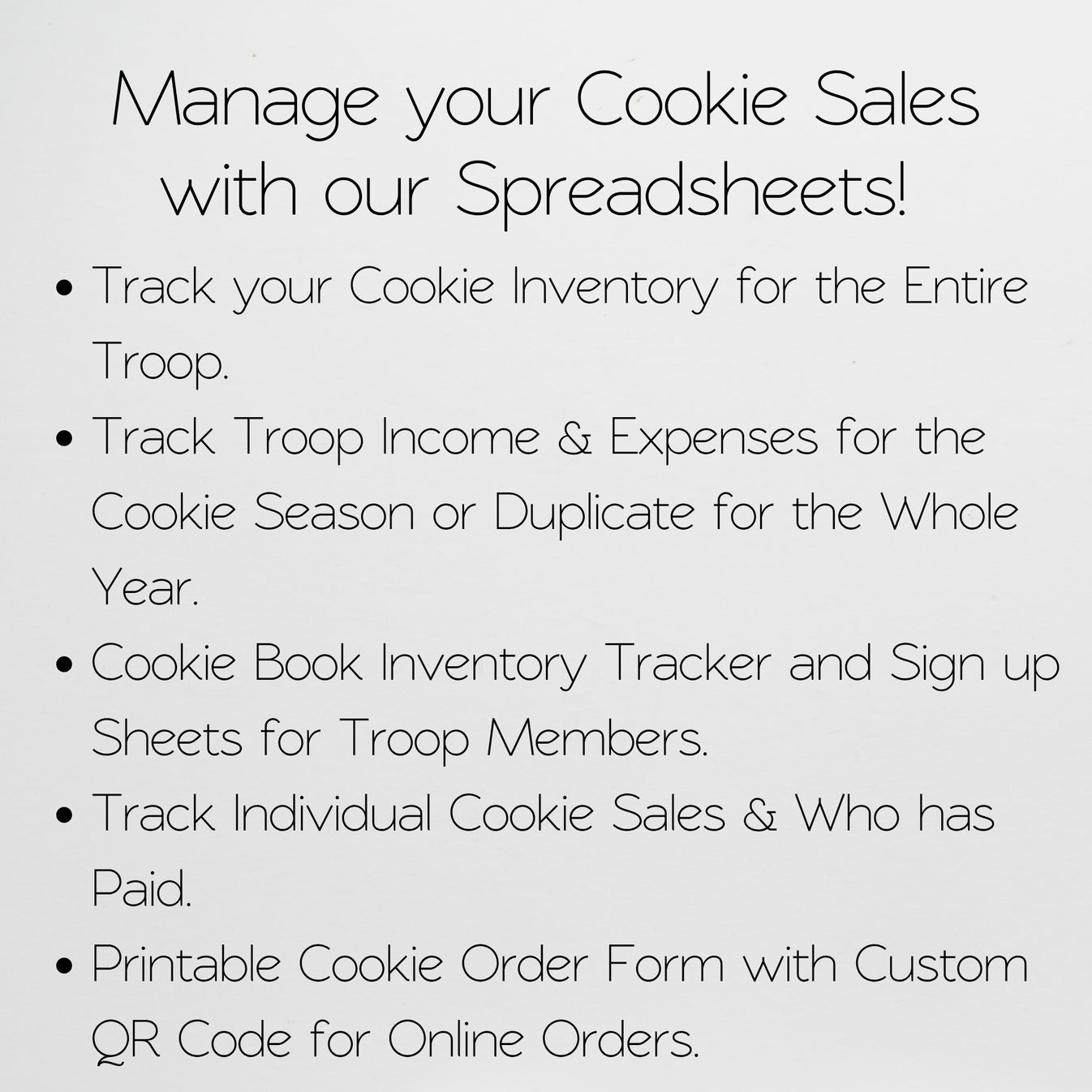 Cookie Sales Spreadsheet Template Bundle, Cookie Inventory Tracker for ...
