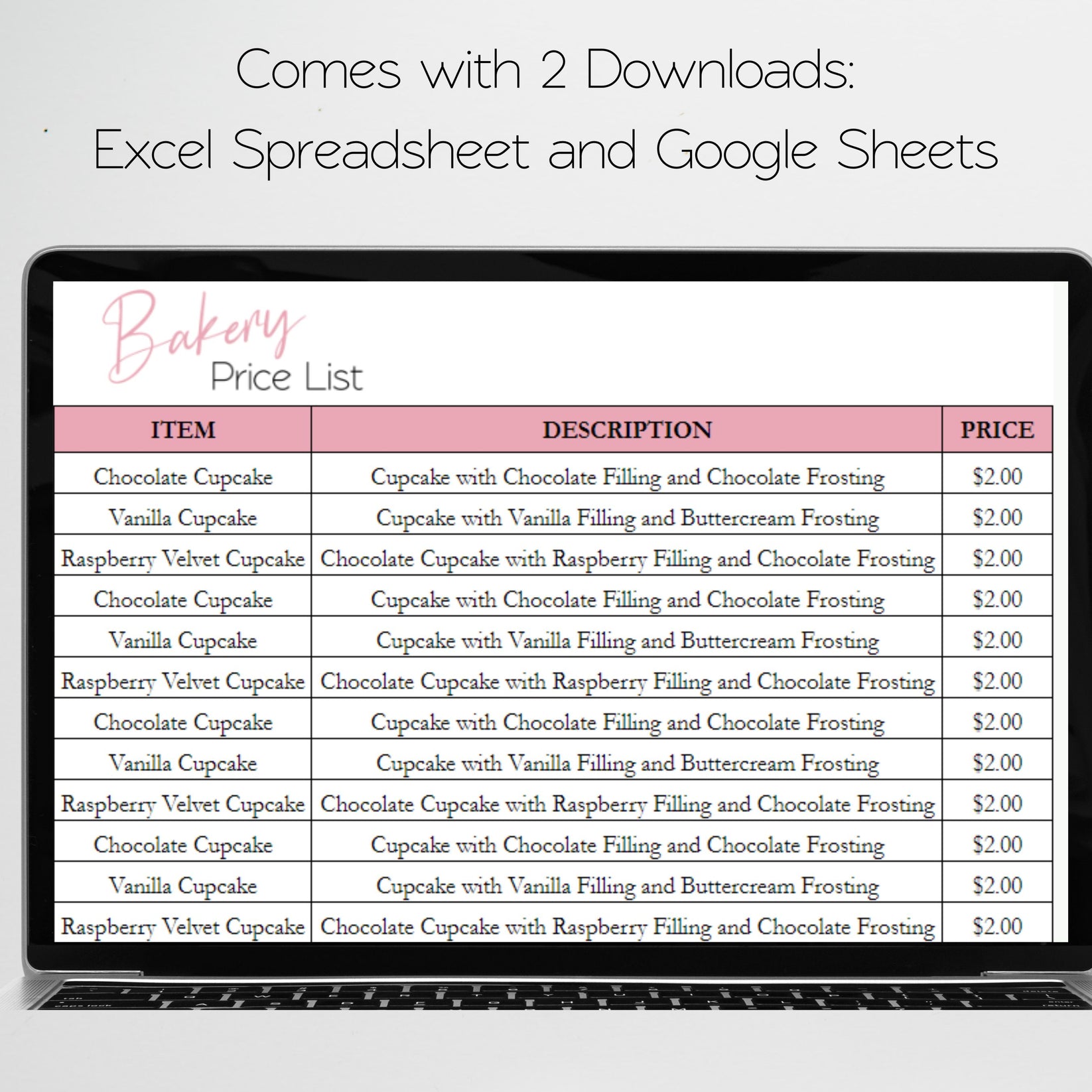 Bakery Business Template Bundle Google Sheet and Excel Spreadsheet ...