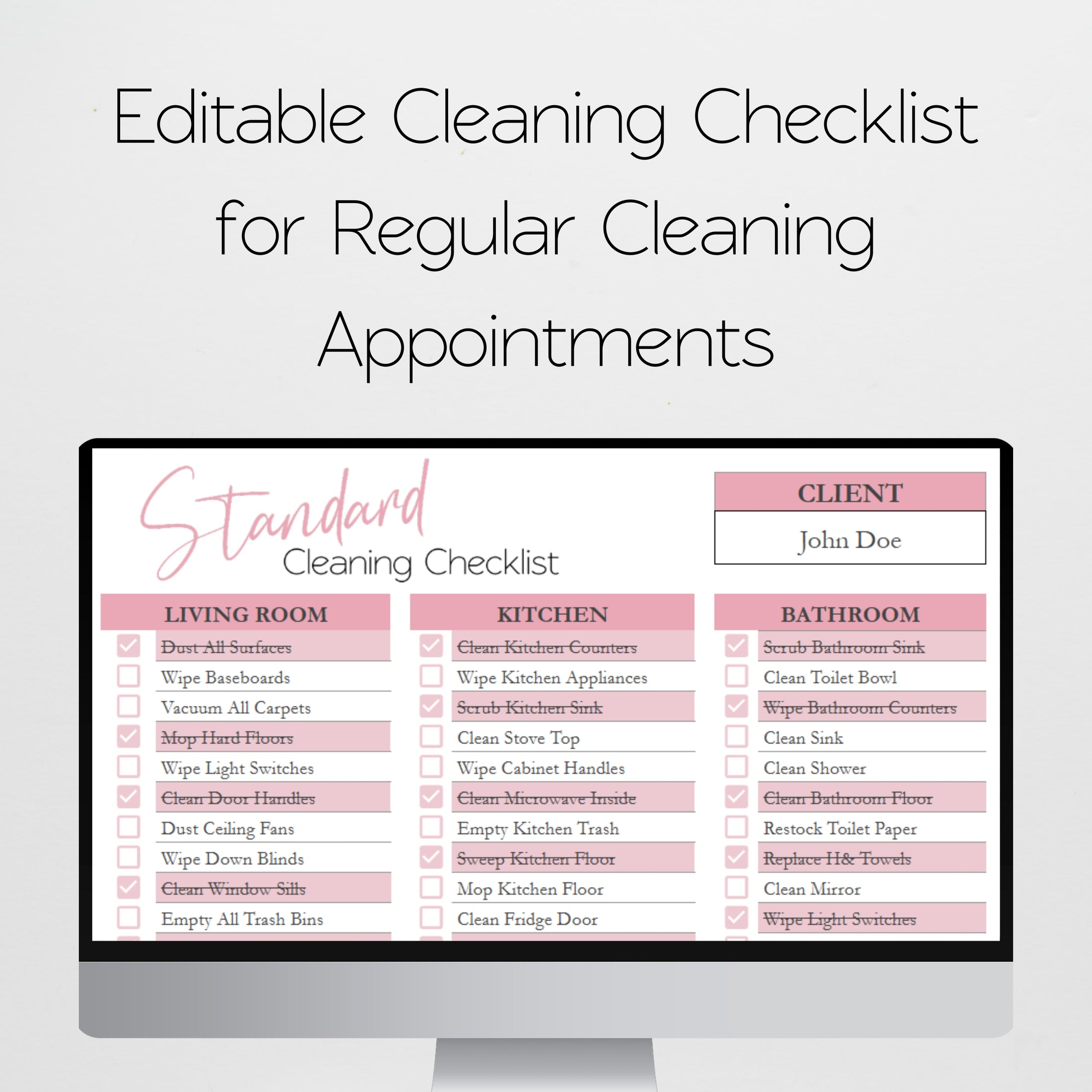 Cleaning Checklist Bundle Template Google Sheets and Excel Spreadsheet ...