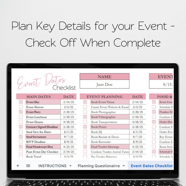 Event Planner Template for Google Sheets and Excel Spreadsheet – Savvy ...
