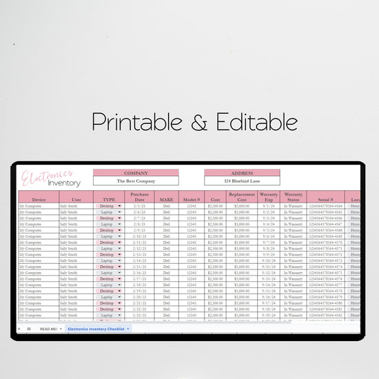 Electronics Inventory Tracker Template Google Sheets Excel Spreadsheet ...