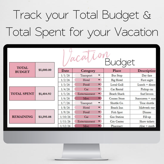 Vacation Budget Template Google Sheets and Excel Spreadsheet – Savvy ...