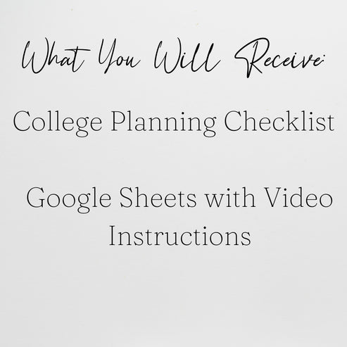 College Planning Checklist Template for Google Sheets and Excel Spread ...