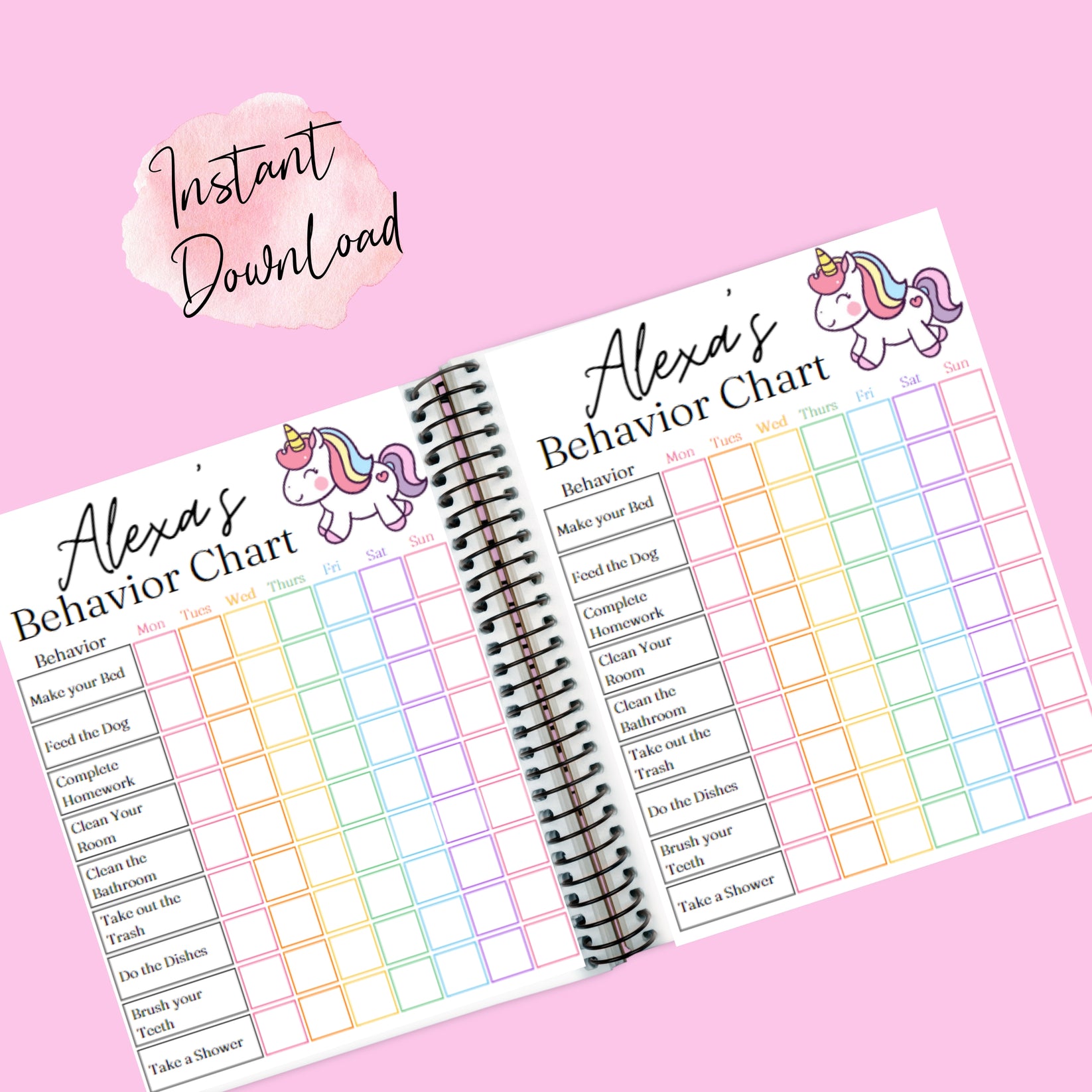 Behavior Chart for Kids Printable Template in Canva, Editable Template ...