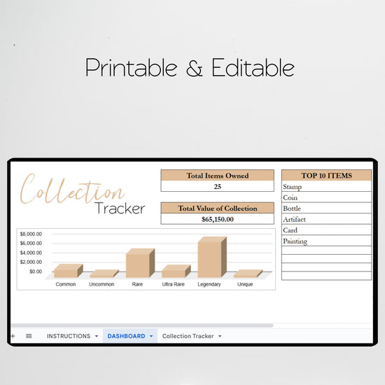 Collection Tracker Excel Spreadsheet and Google Sheets Template – Savvy ...