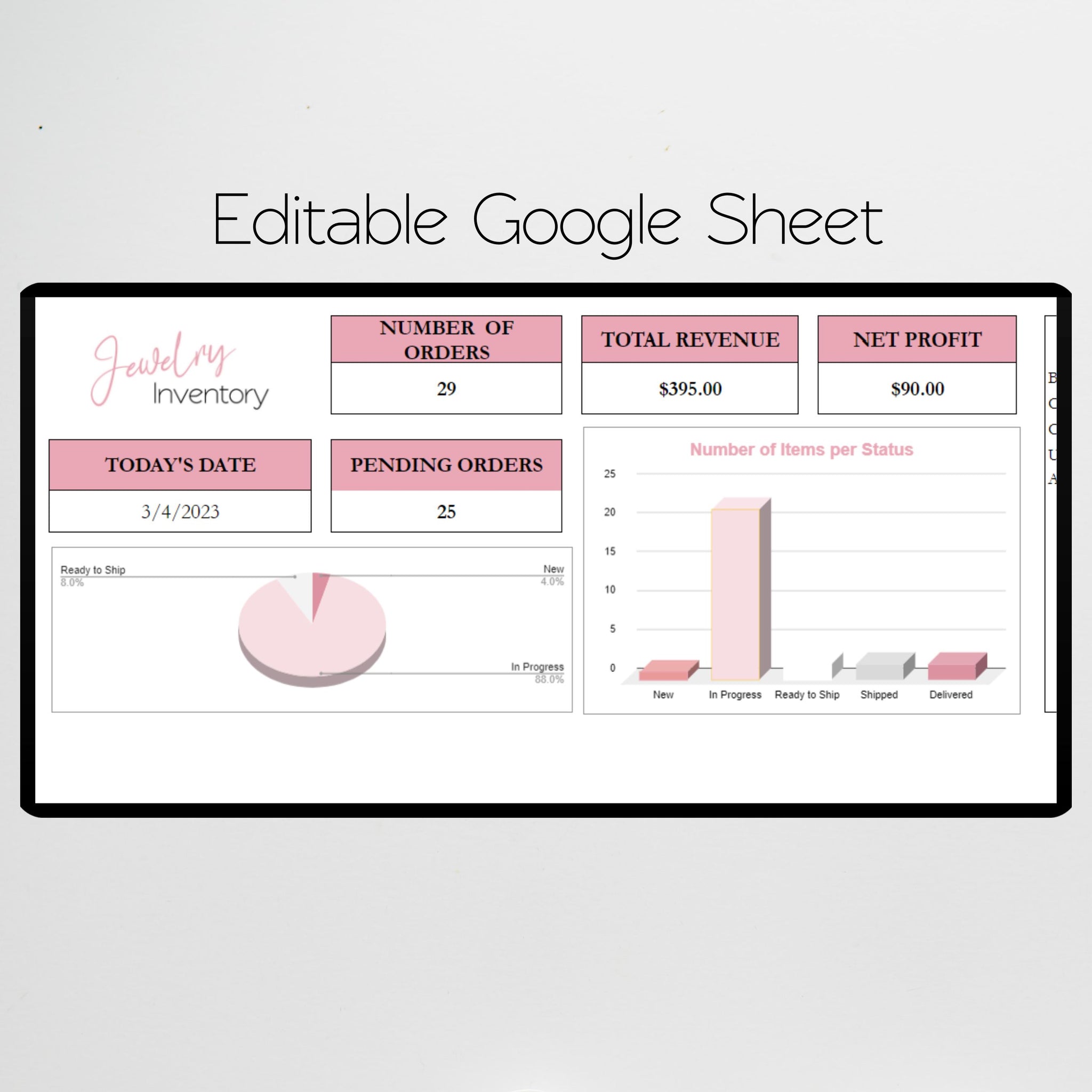 Jewelry Inventory Google Sheet and Excel Spreadsheet – Savvy and Thriving