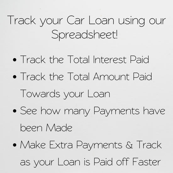 Car Loan Payment Tracker Template Google Sheets and Excel Spreadsheet ...