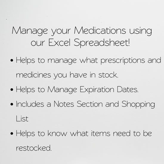 Medication Checklist Google Sheet and Excel Spreadsheets – Savvy and ...