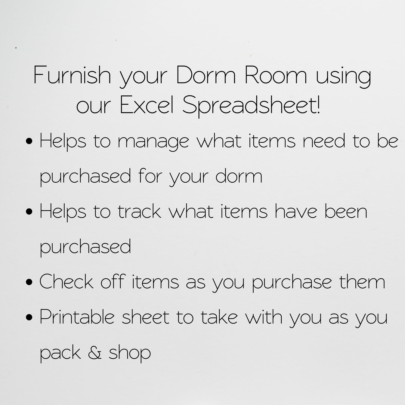 College Dorm Room Essentials Checklist Template Google Sheets Excel Sp ...