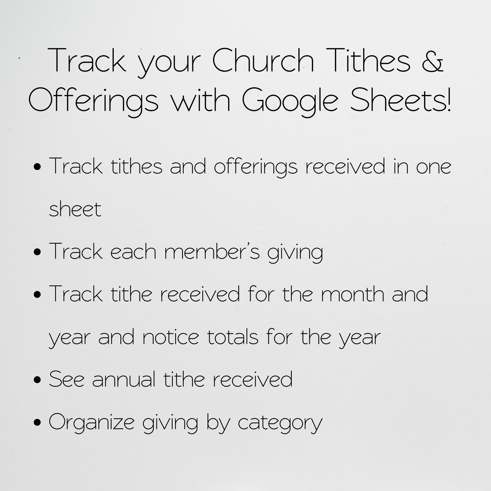 Church Tithing Template Excel Spreadsheet and Google Sheets – Savvy and ...