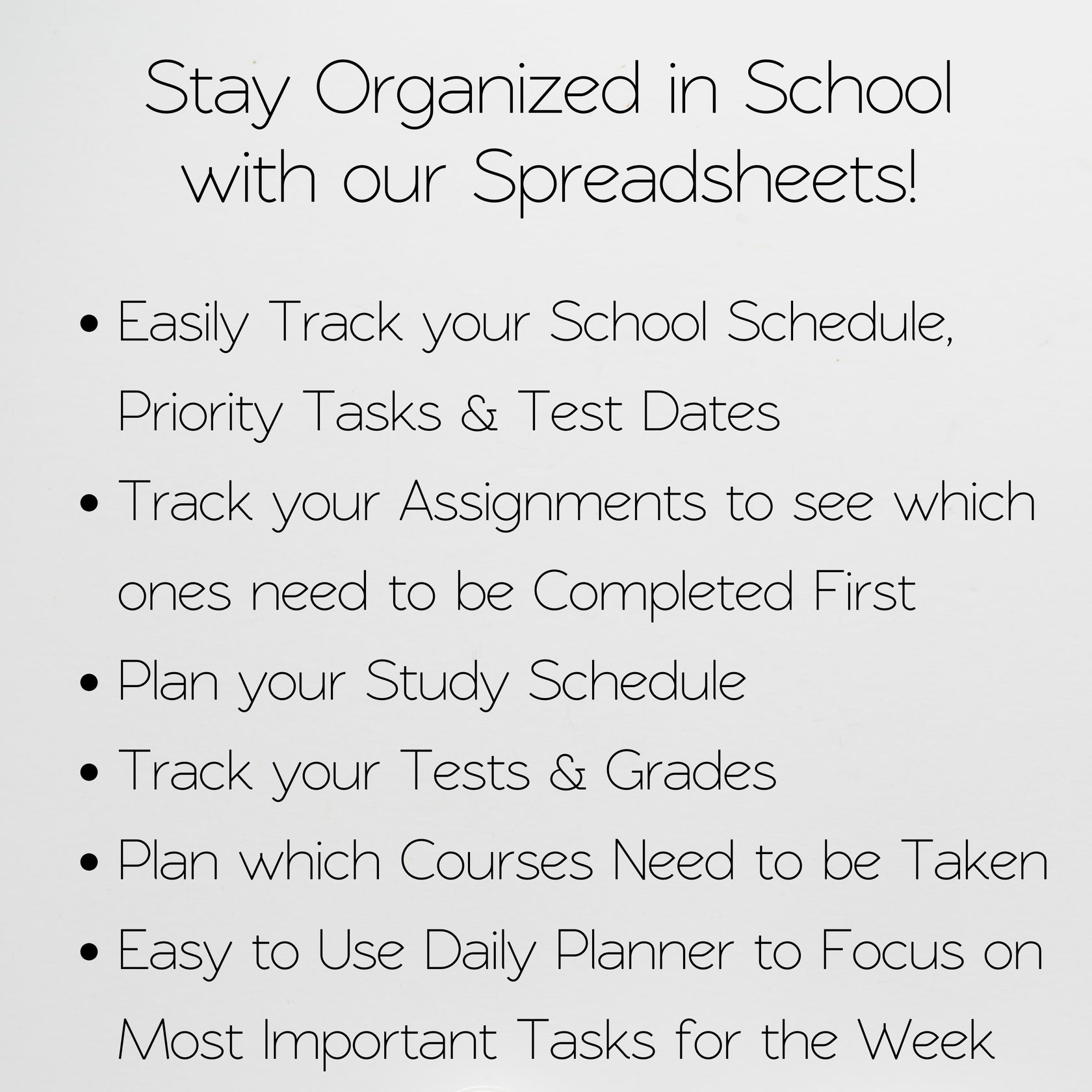 Student Planner Template Google Sheets and Excel Spreadsheet – Savvy ...