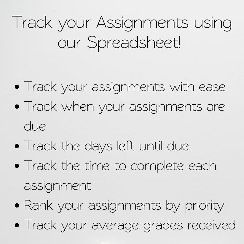 Assignment Tracker Template Google Sheet and Excel Spreadsheet – Savvy ...