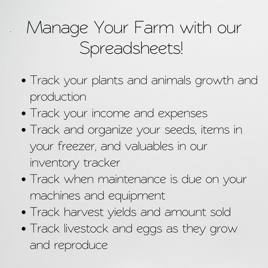 Farm Planner Template Google Sheet and Excel Spreadsheet – Savvy and ...