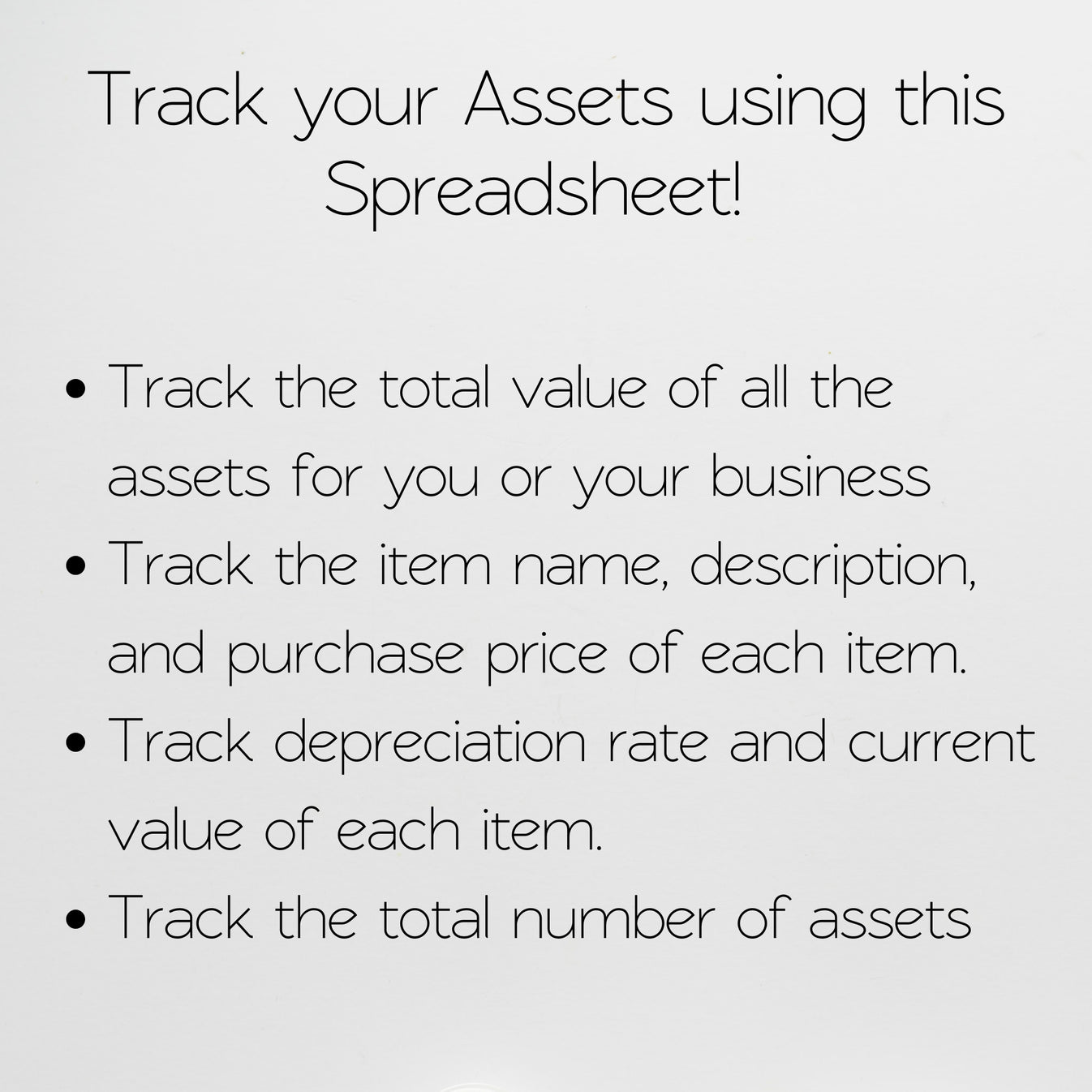 Asset Tracker Template Google Sheets and Excel Spreadsheet – Savvy and ...