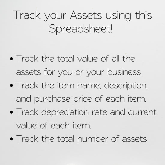 Asset Tracker Template Google Sheets and Excel Spreadsheet – Savvy and ...