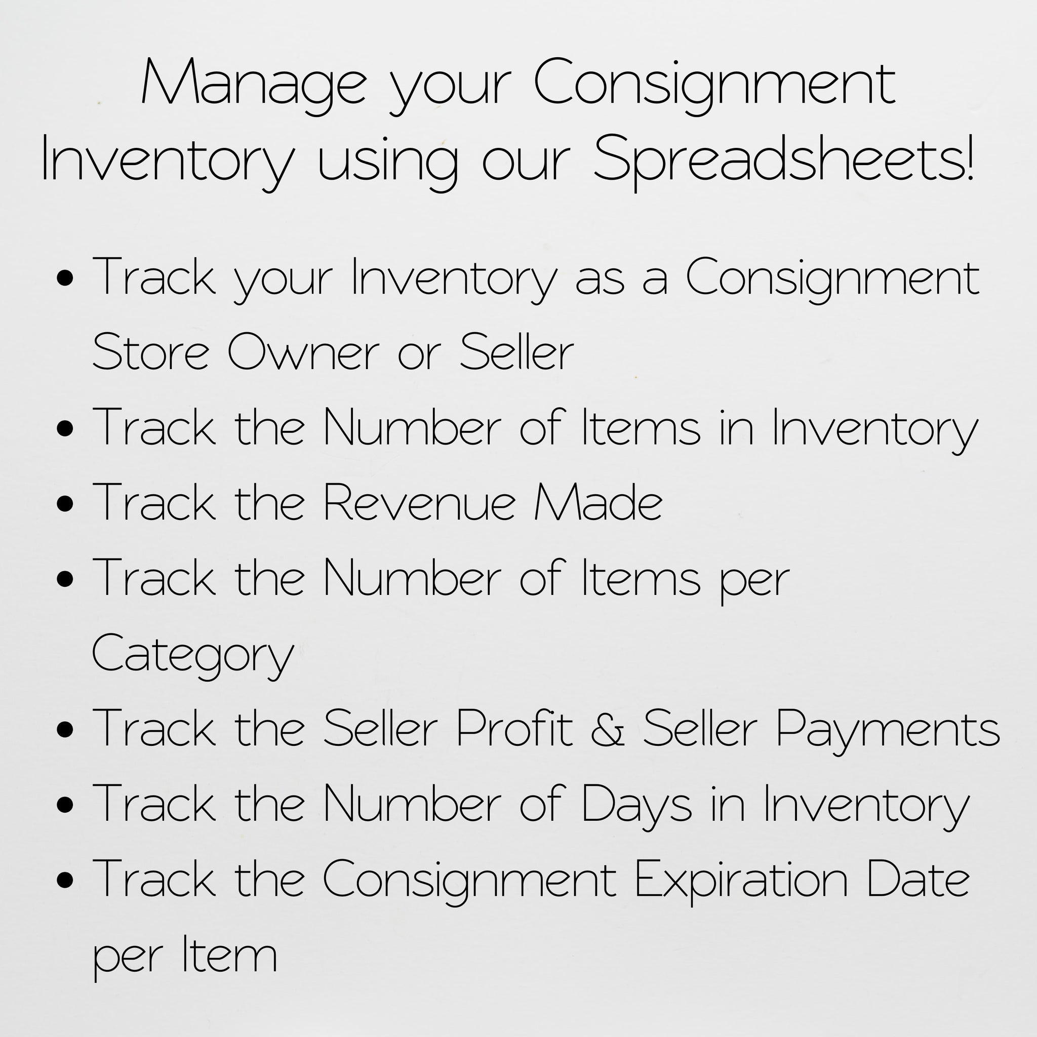 Consignment Inventory Tracker Template for Google Sheets and Excel Spr ...