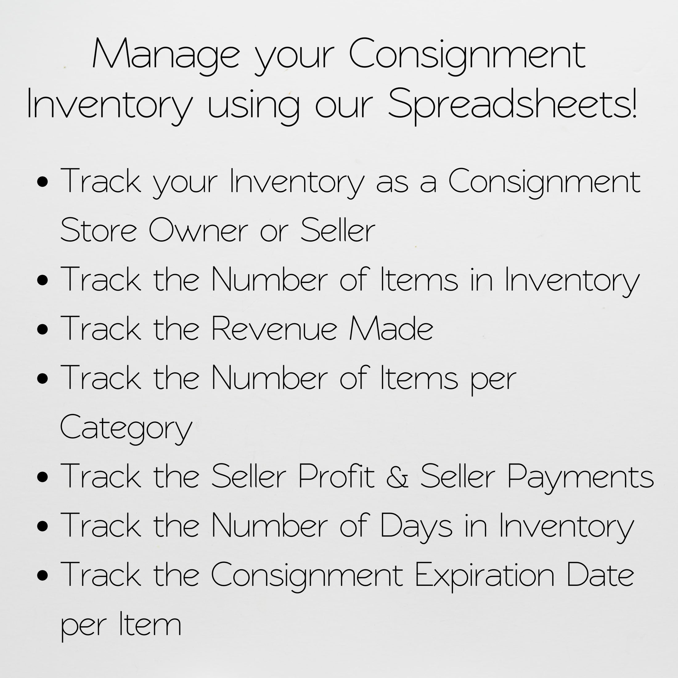 Consignment Inventory Tracker Template for Google Sheets and Excel Spr ...