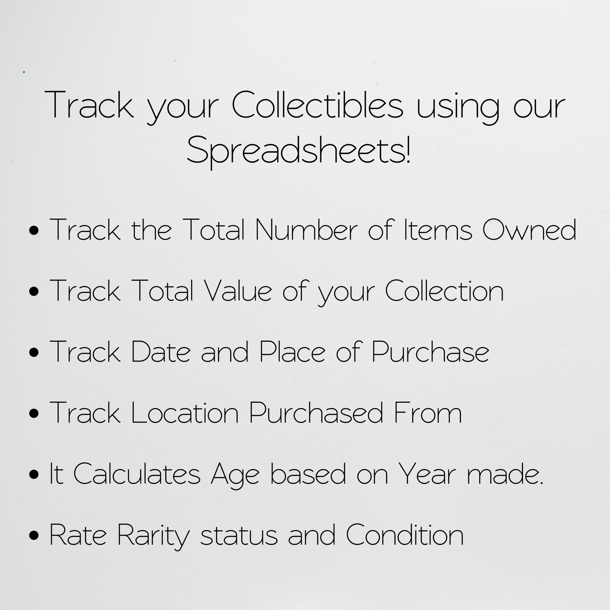 Collection Tracker Excel Spreadsheet and Google Sheets Template – Savvy ...