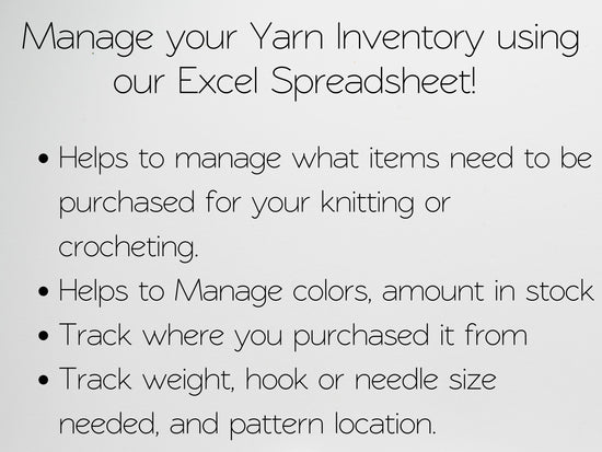 Yarn Inventory Tracker Google Sheets and Excel Spreadsheet – Savvy and ...