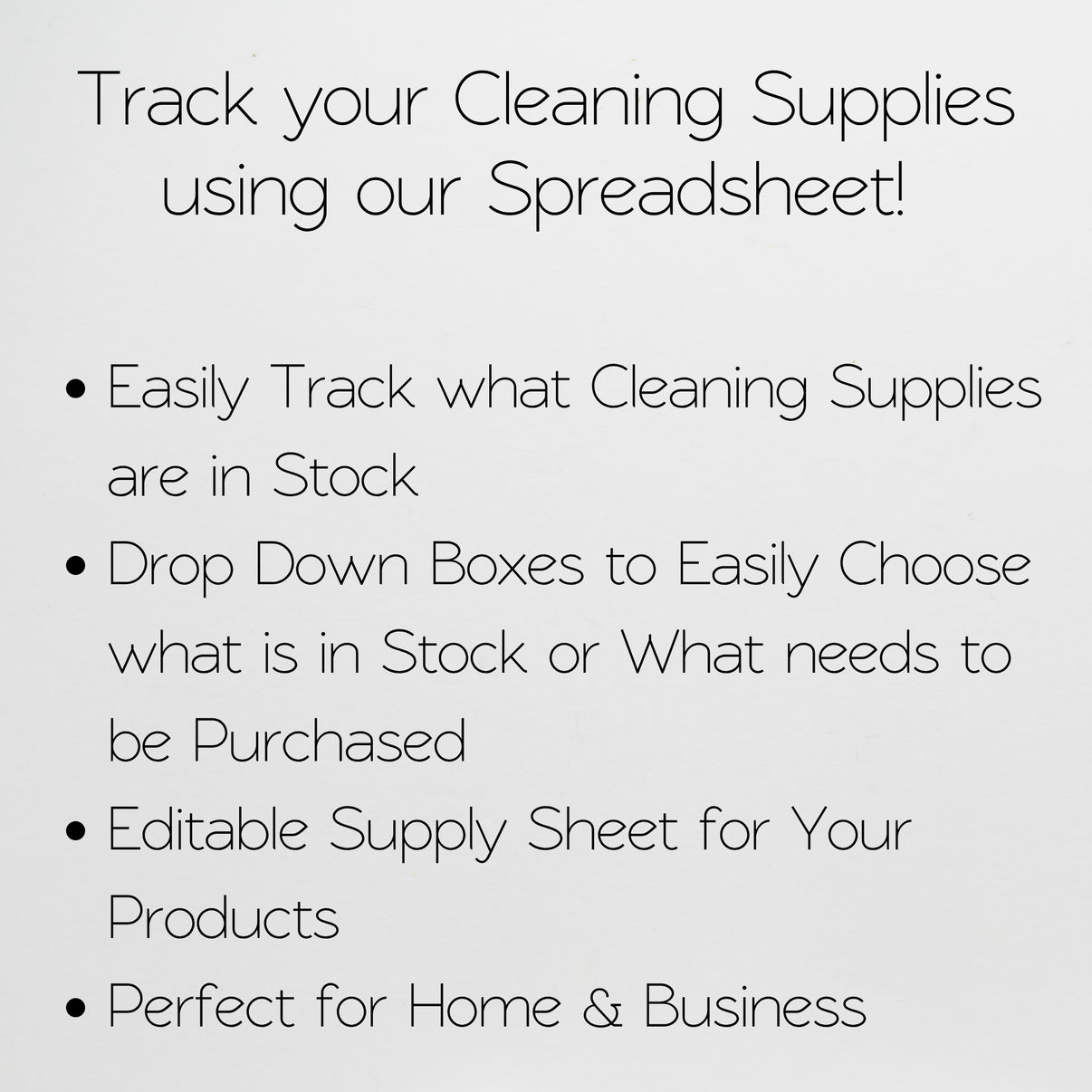 Cleaning Supplies Inventory Tracker Template Google Sheets and Excel S ...