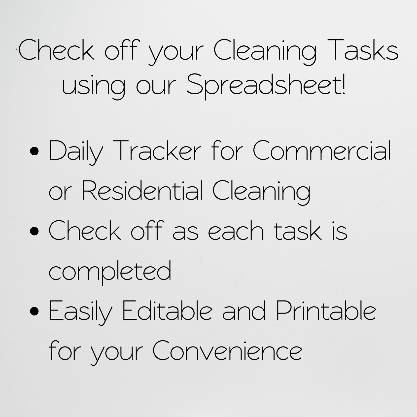 Janitorial Checklist Template Google Sheets and Excel Spreadsheet ...