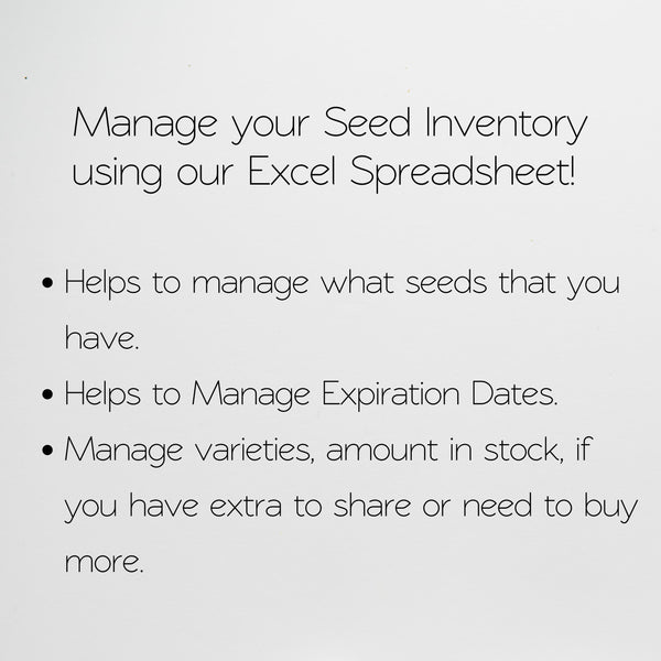 Seed Inventory Google Sheet and Excel Spreadsheet – Savvy and Thriving
