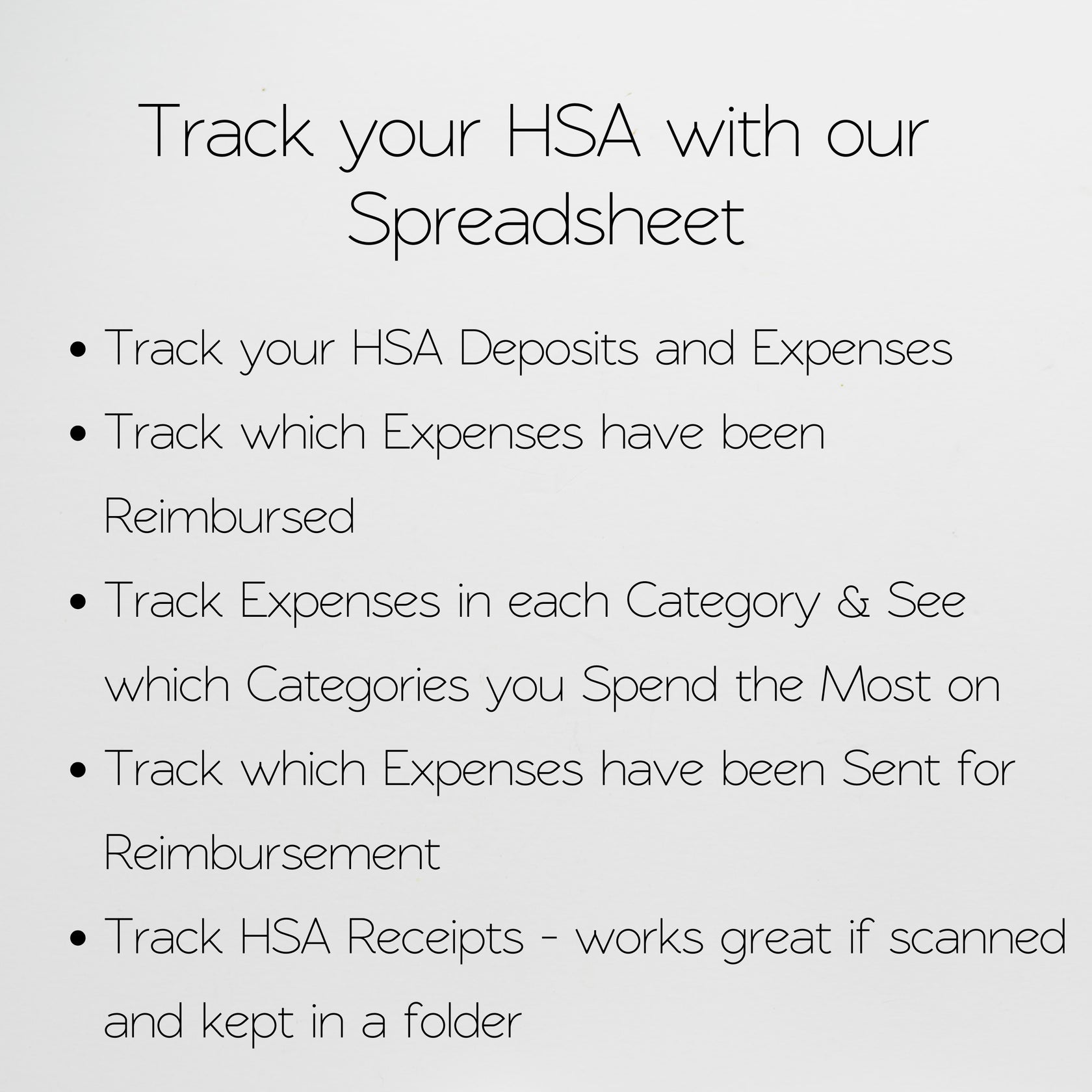 HSA Tracker Template FSA Tracker Google Sheets and Excel Spreadsheet ...