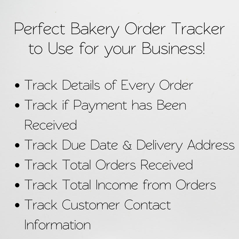 Bakery Order Tracker Template Google Sheets and Excel Spreadsheet ...
