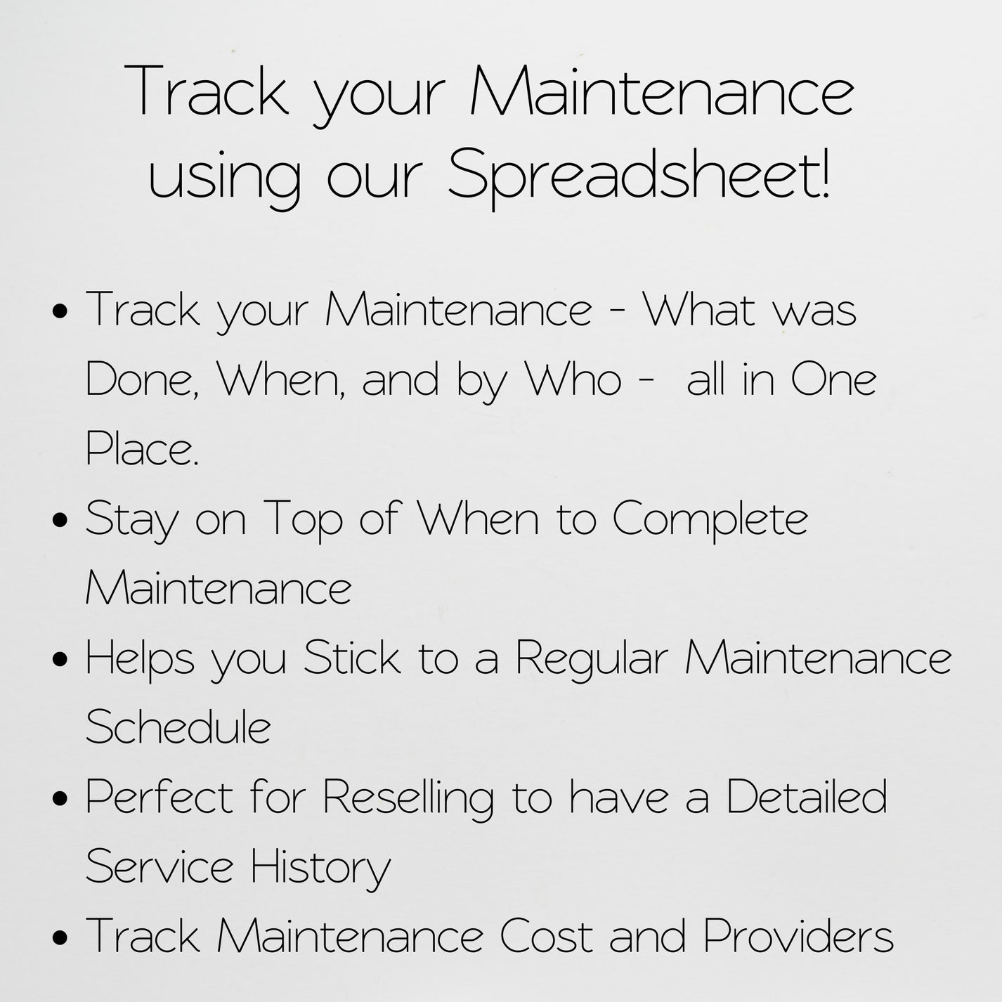 Maintenance Tracker Template for Google Sheets and Excel Spreadsheet ...