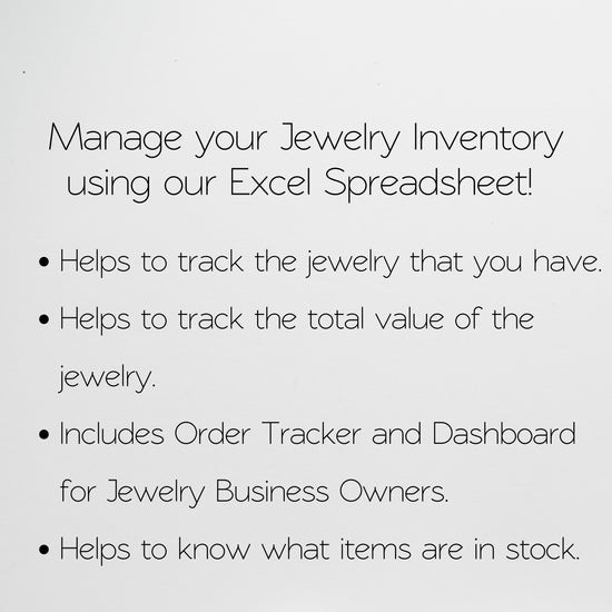 Jewelry Inventory Google Sheet and Excel Spreadsheet – Savvy and Thriving