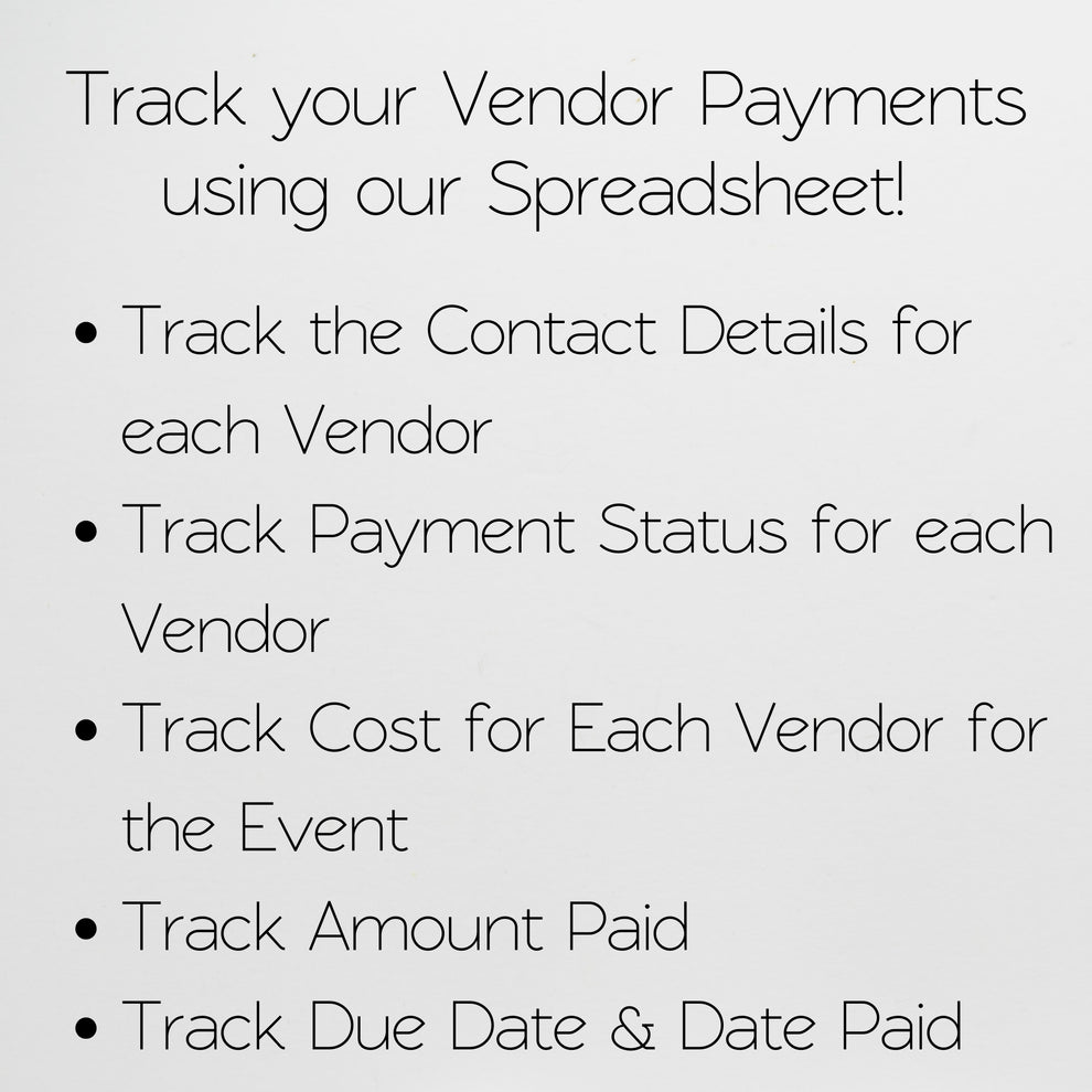 Vendor Payment Tracker Template for Google Sheets and Excel Spreadshee ...