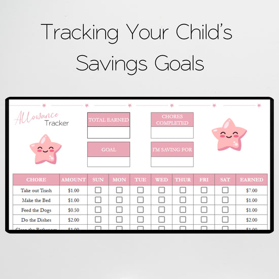 Allowance Tracker Spreadsheet for Kids Template Excel and Google Sheet ...