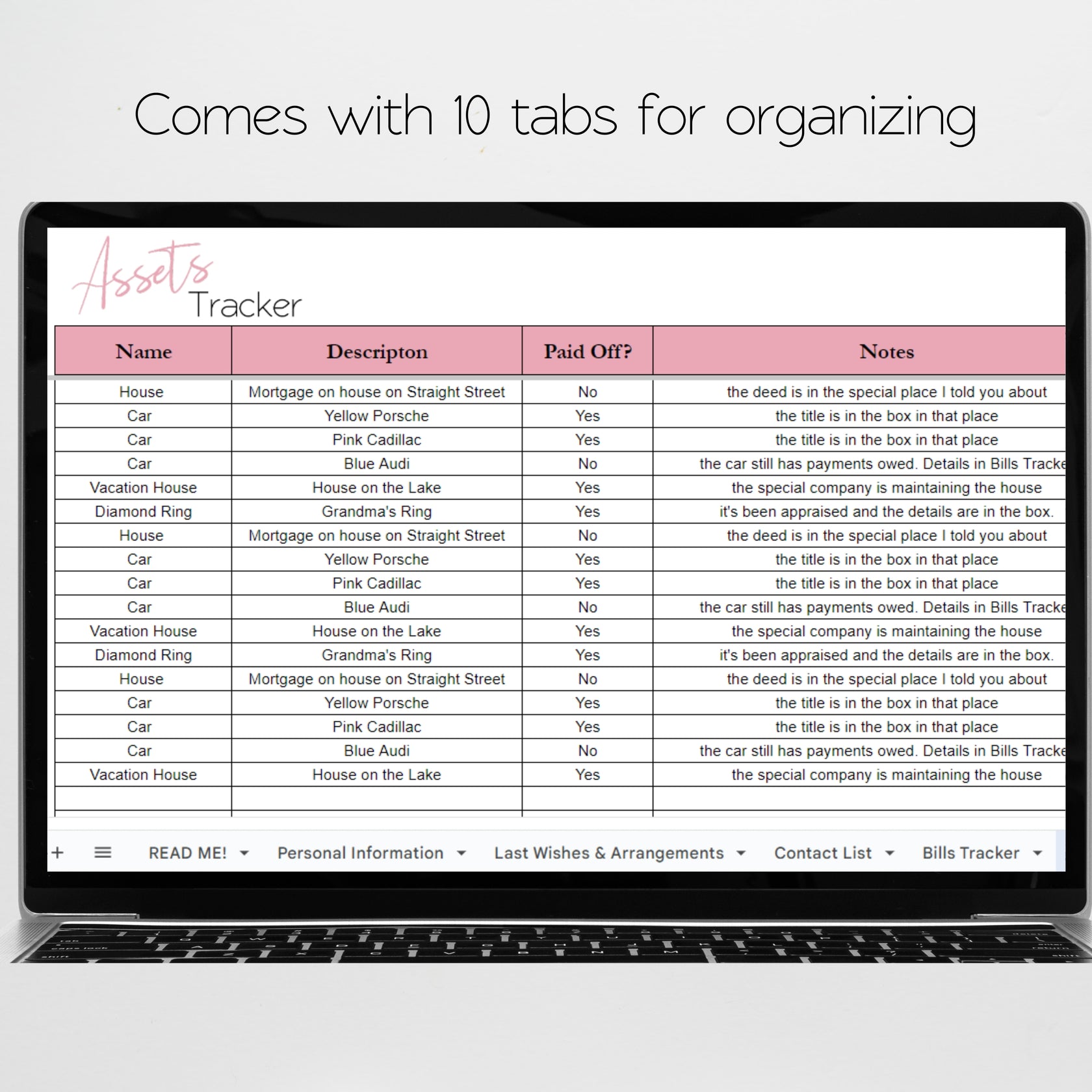 End of Life Planner Google Sheet Template, Death Planner – Savvy and ...