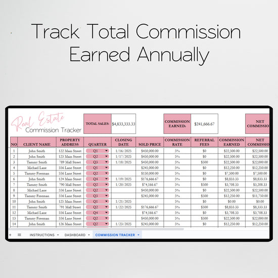 Real Estate Commission Tracker Google Sheet – Savvy and Thriving