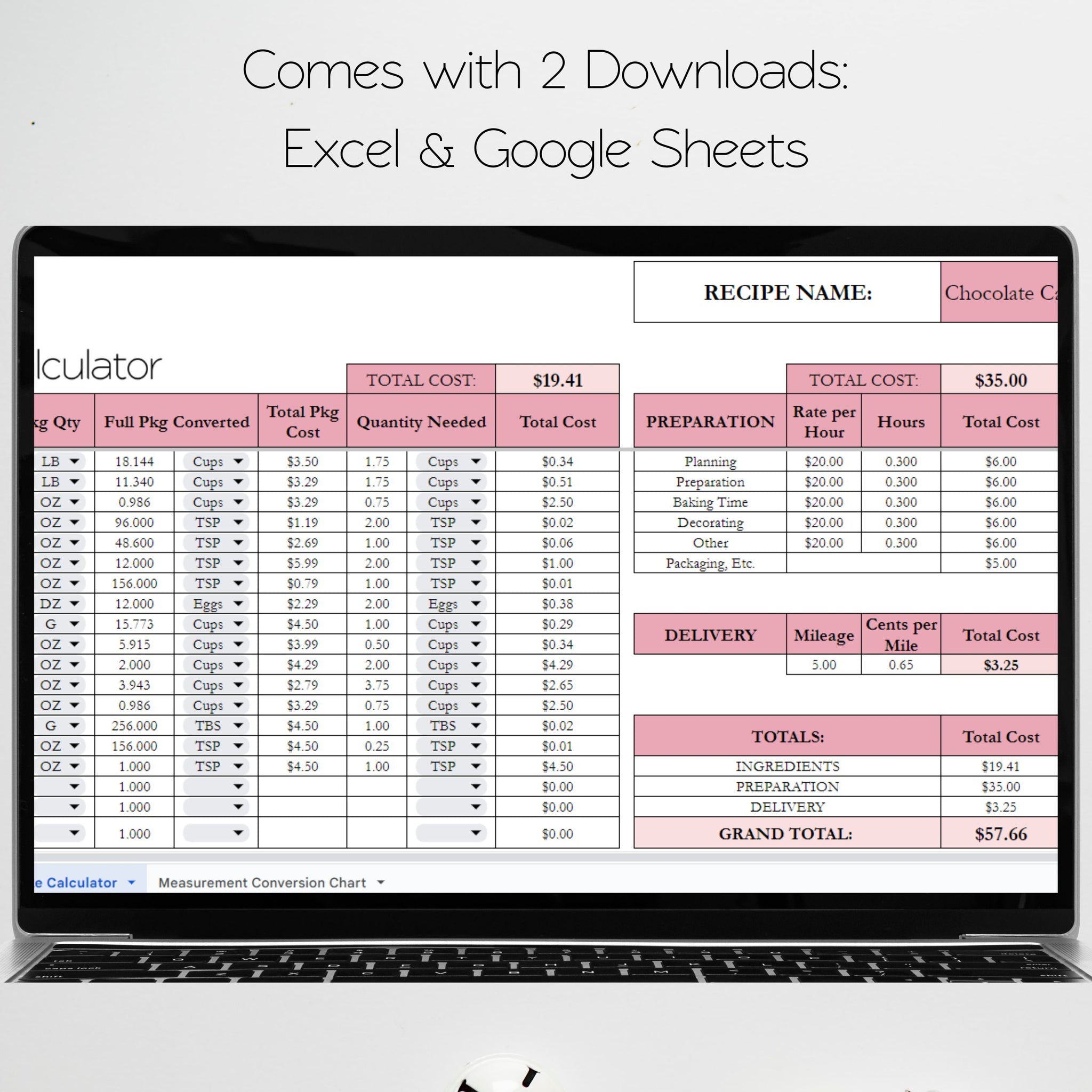 Cake Calculator Template Google Sheets and Excel Spreadsheet – Savvy ...