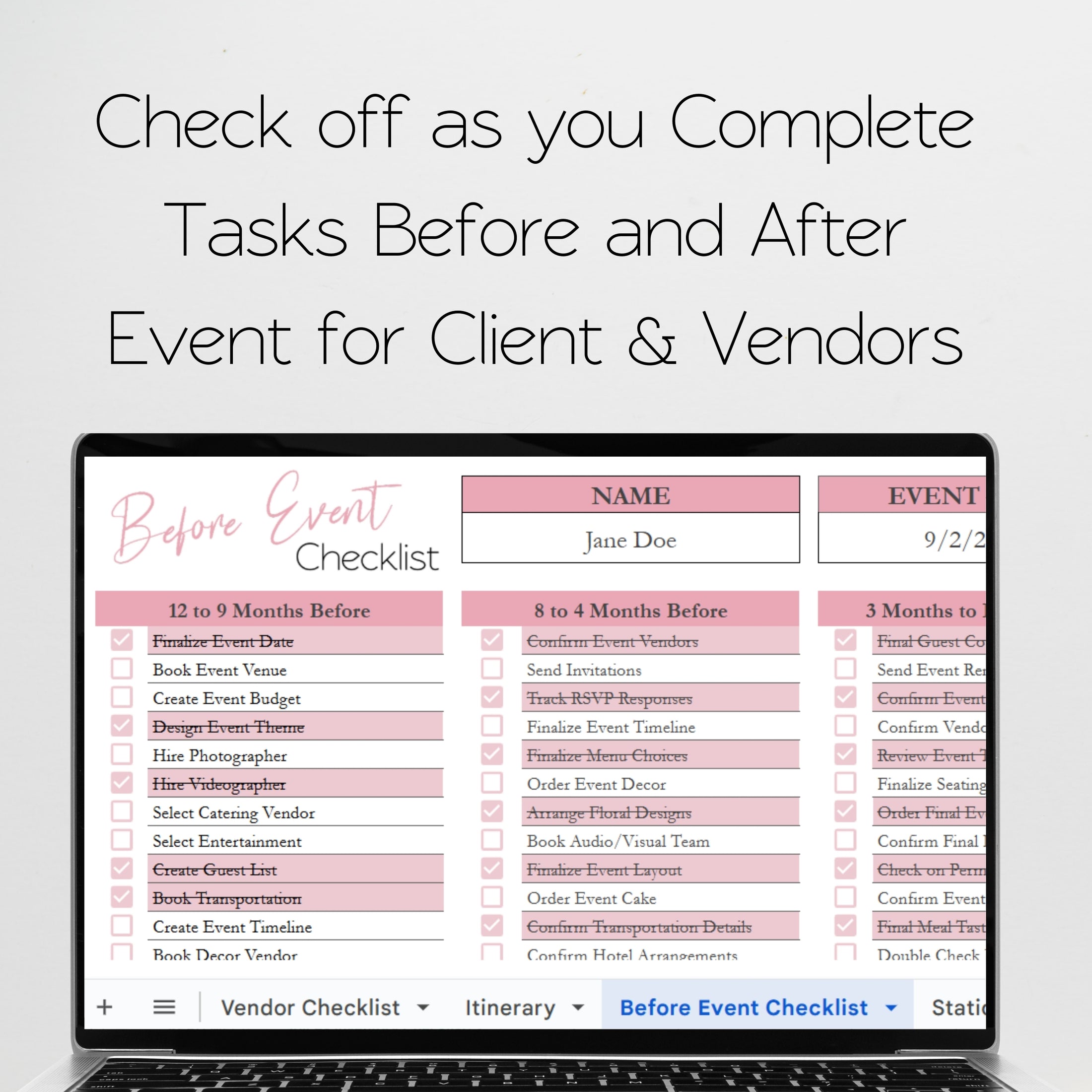 Event Planning Business Template Bundle Google Sheet and Excel Spreads ...