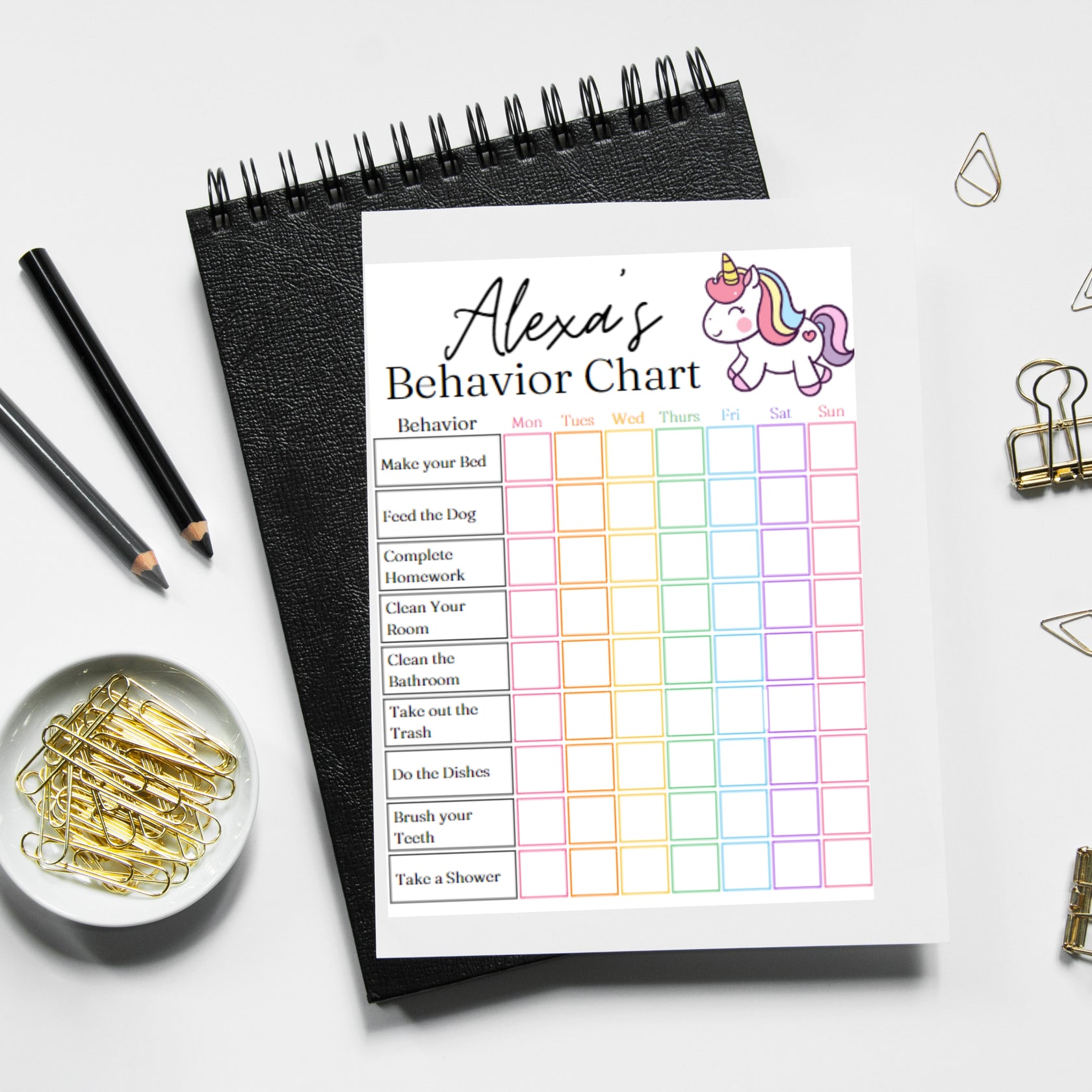 Behavior Chart for Kids Printable Template in Canva, Editable Template ...