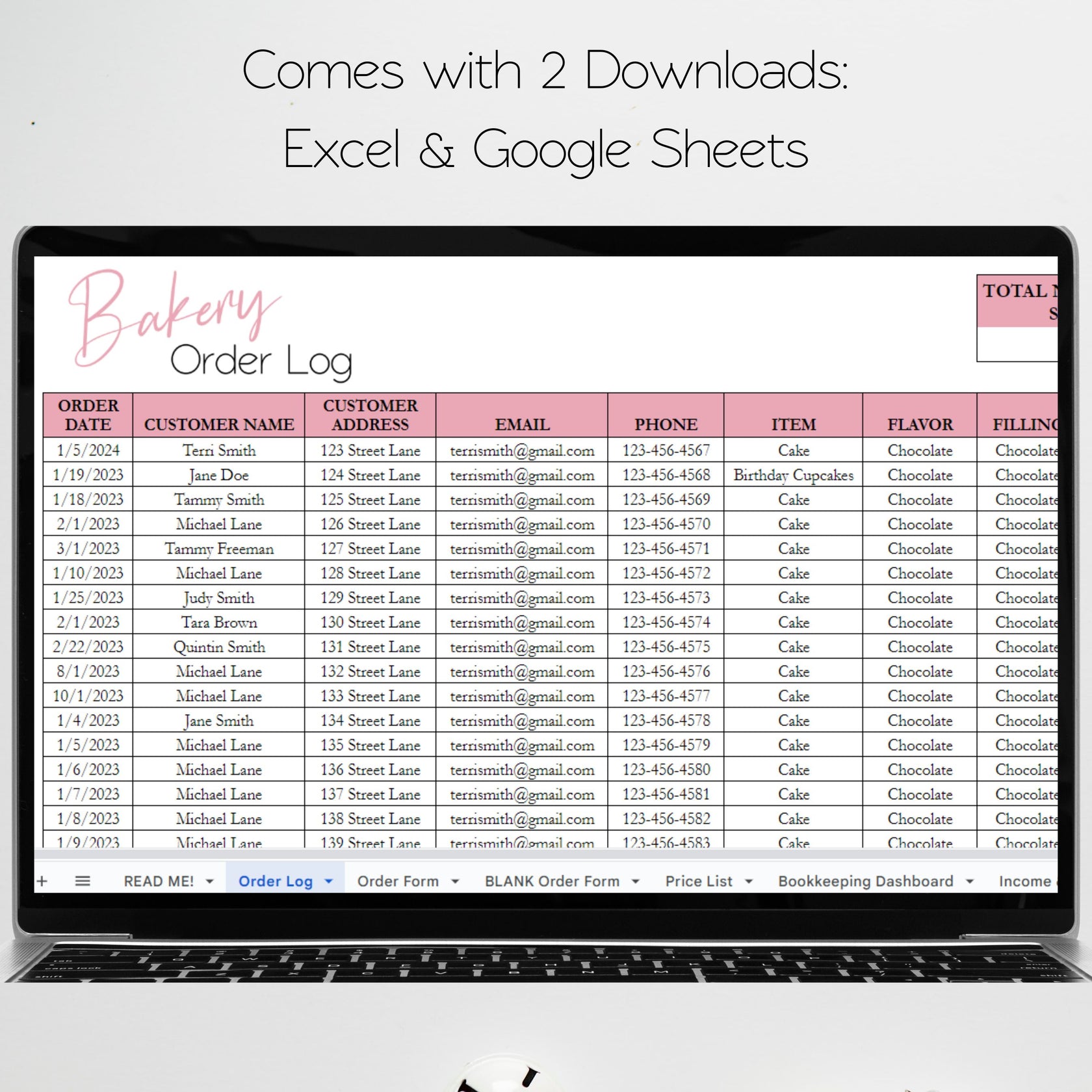 Bakery Business Template Bundle Google Sheet and Excel Spreadsheet ...