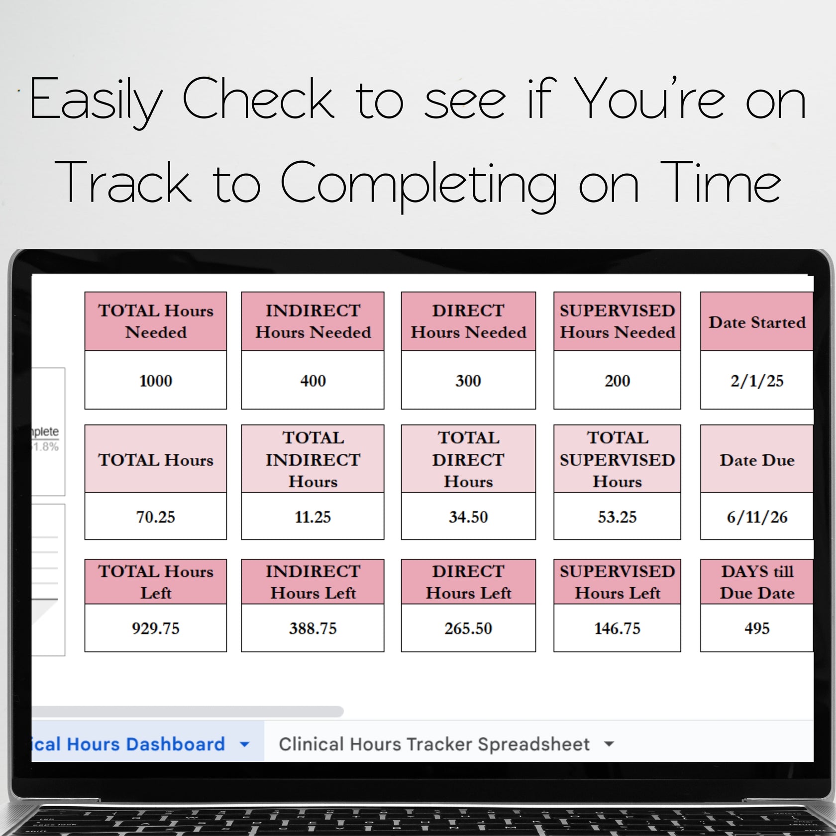 Clinical Hours Tracker Template Excel Spreadsheet and Google Sheets ...