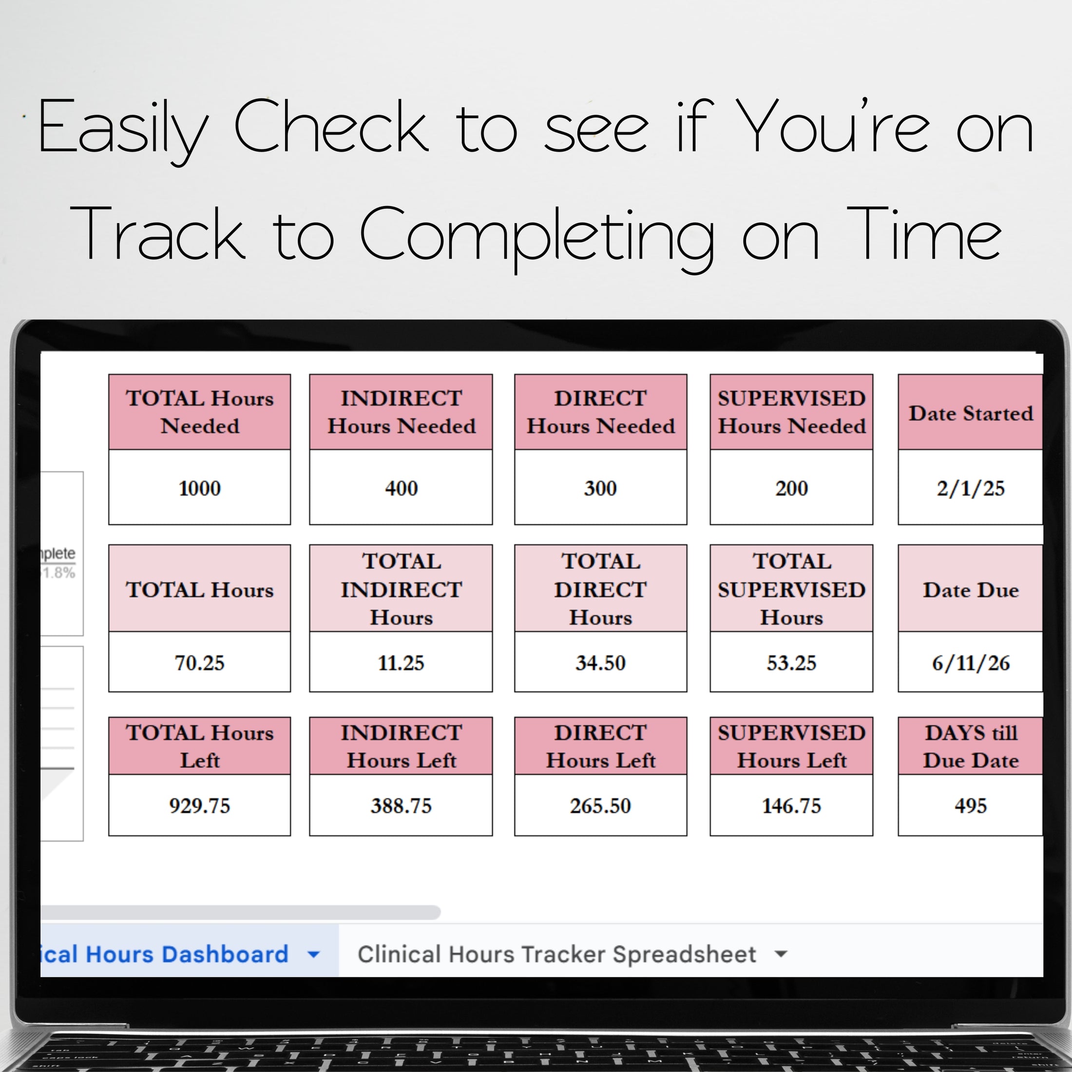 Clinical Hours Tracker Template Excel Spreadsheet and Google Sheets ...