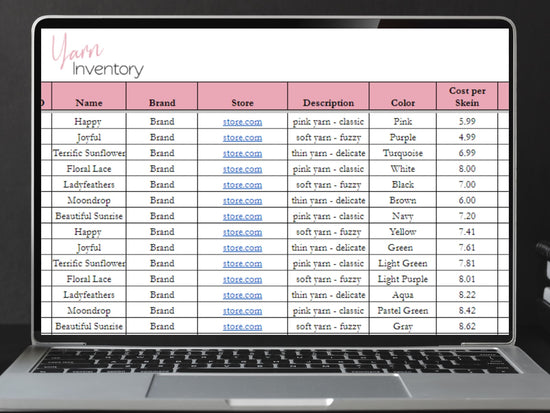 Yarn Inventory Tracker Google Sheets and Excel Spreadsheet – Savvy and ...