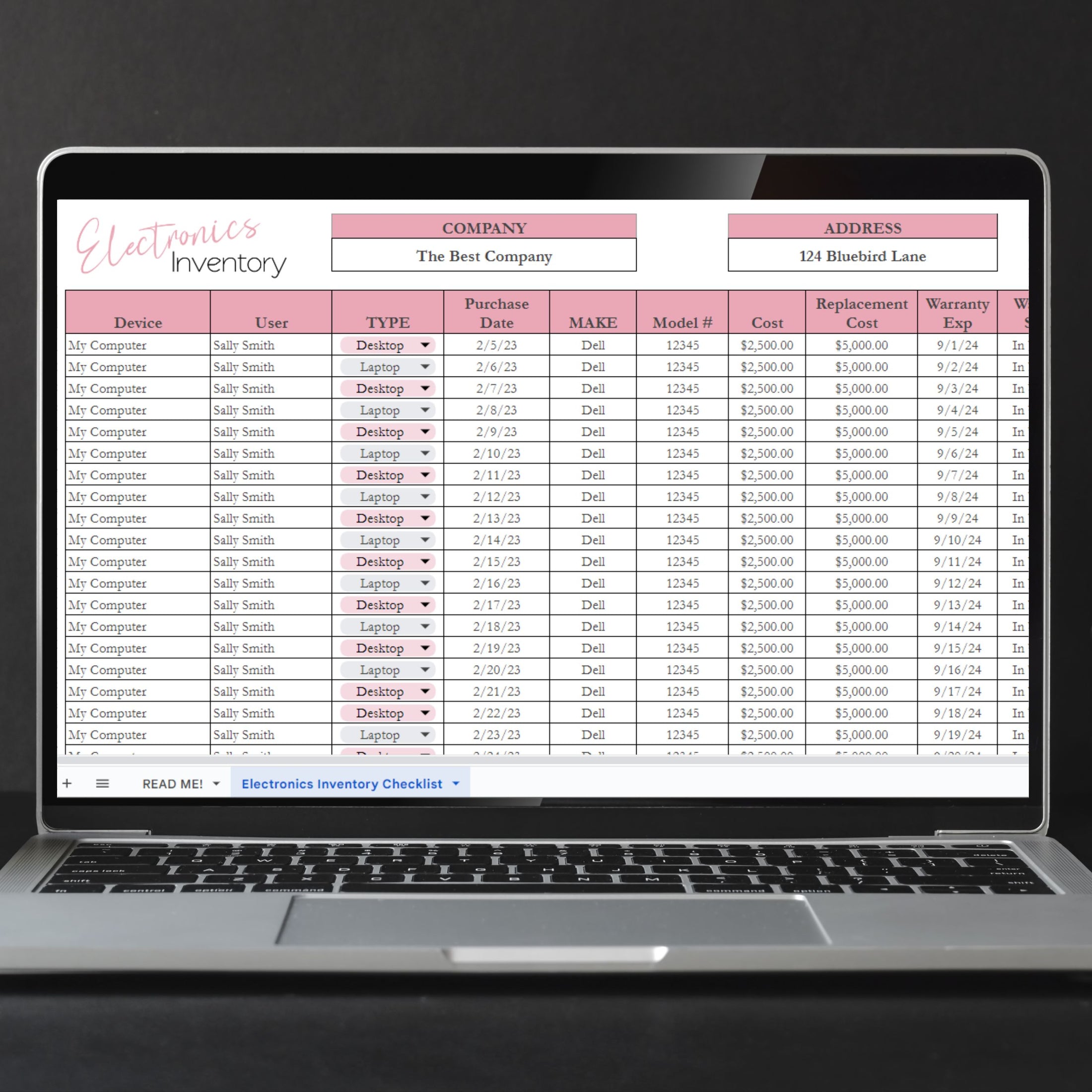 Electronics Inventory Tracker Template Google Sheets Excel Spreadsheet ...