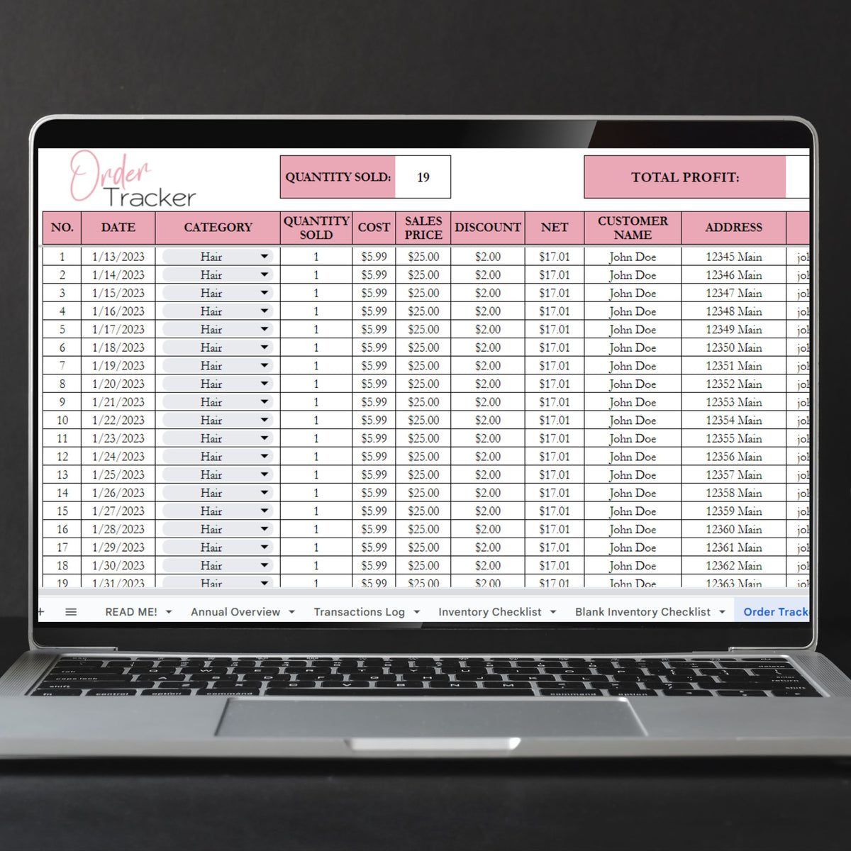 Hair Salon Business Bundle Template Google Sheets Excel Spreadsheet ...
