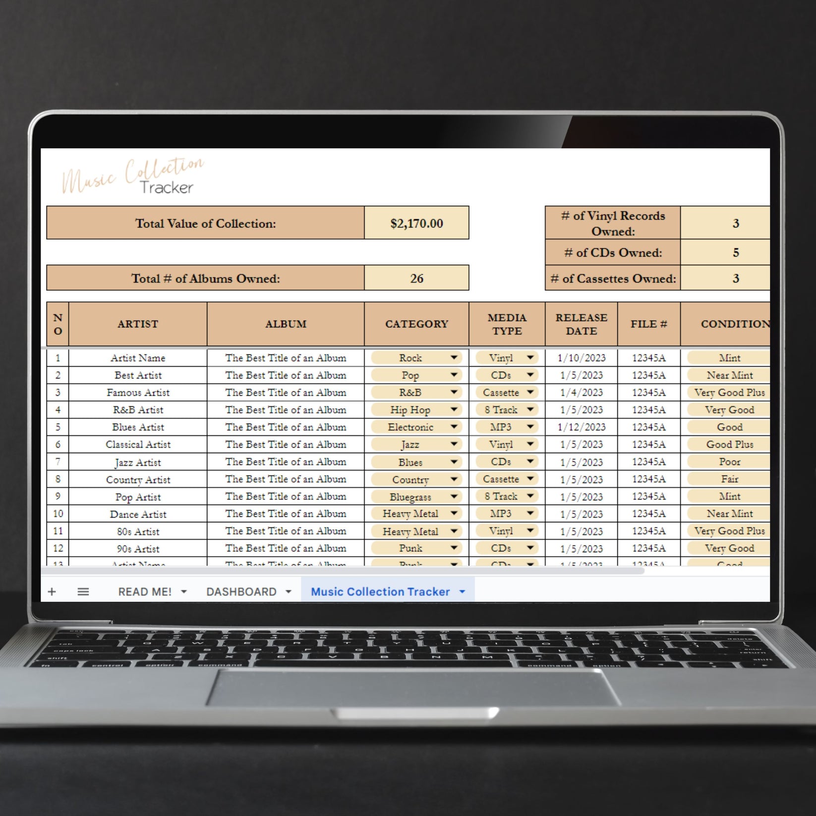 Music Collection Tracker Spreadsheet Google Sheet – Savvy and Thriving